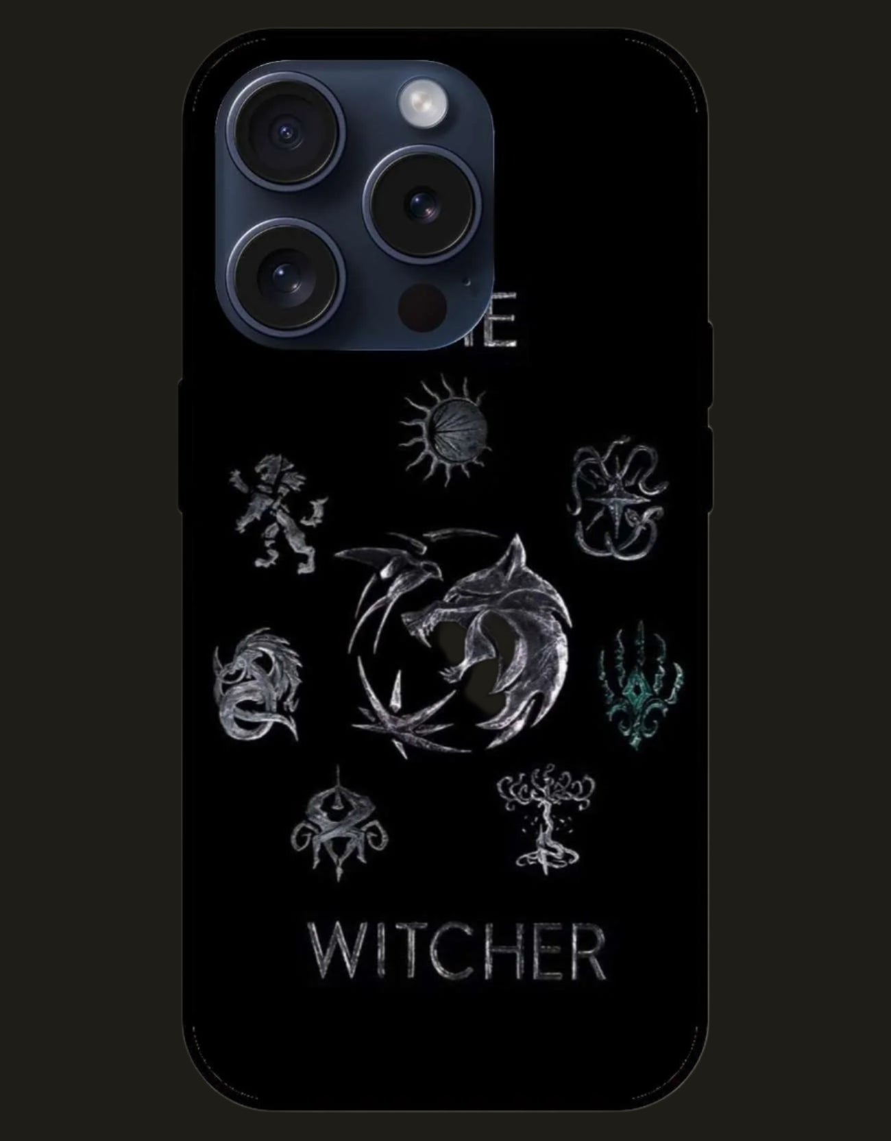 WITCHER BLACK Original Glass Glossy Finish Back Cover – Covers Buy